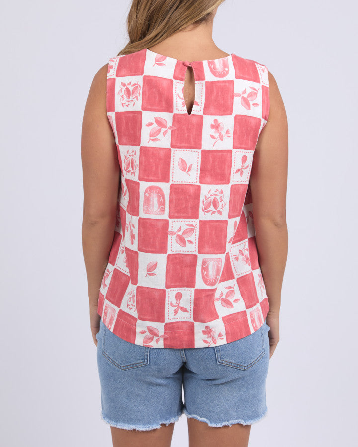 Foxwood - Biarittz Top - Crimson Print – Behind The Trees